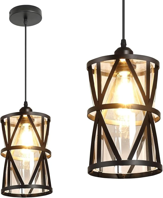 Industrial Pendant Light, Metal Hanging Ceiling Lights Fixture with ...