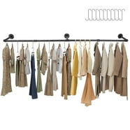 Heavy Duty Industrial Pipe Clothes Rack, 38'' Wall Mounted Garment ...