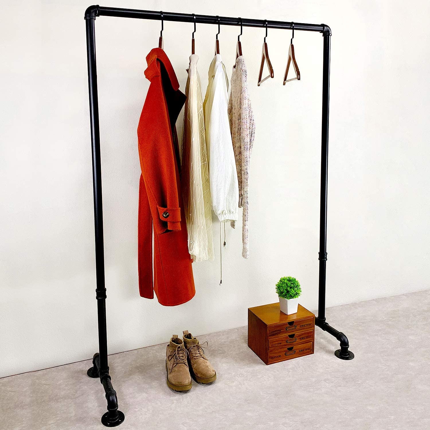 Industrial Pipe Clothing Rack,43.3in Length Vintage Commercial Grade ...