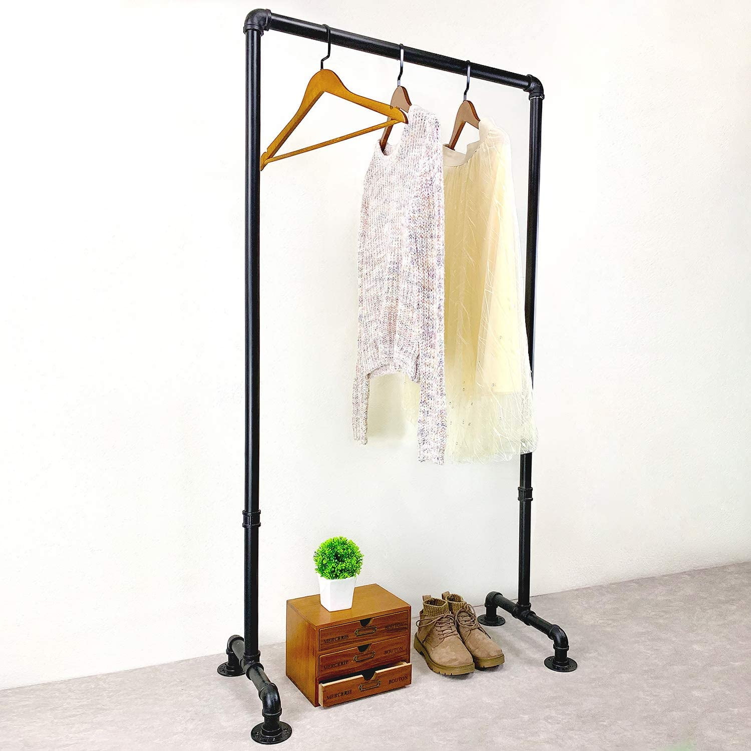 Industrial Pipe Clothing Rack,43.3in Length Vintage Commercial Grade ...