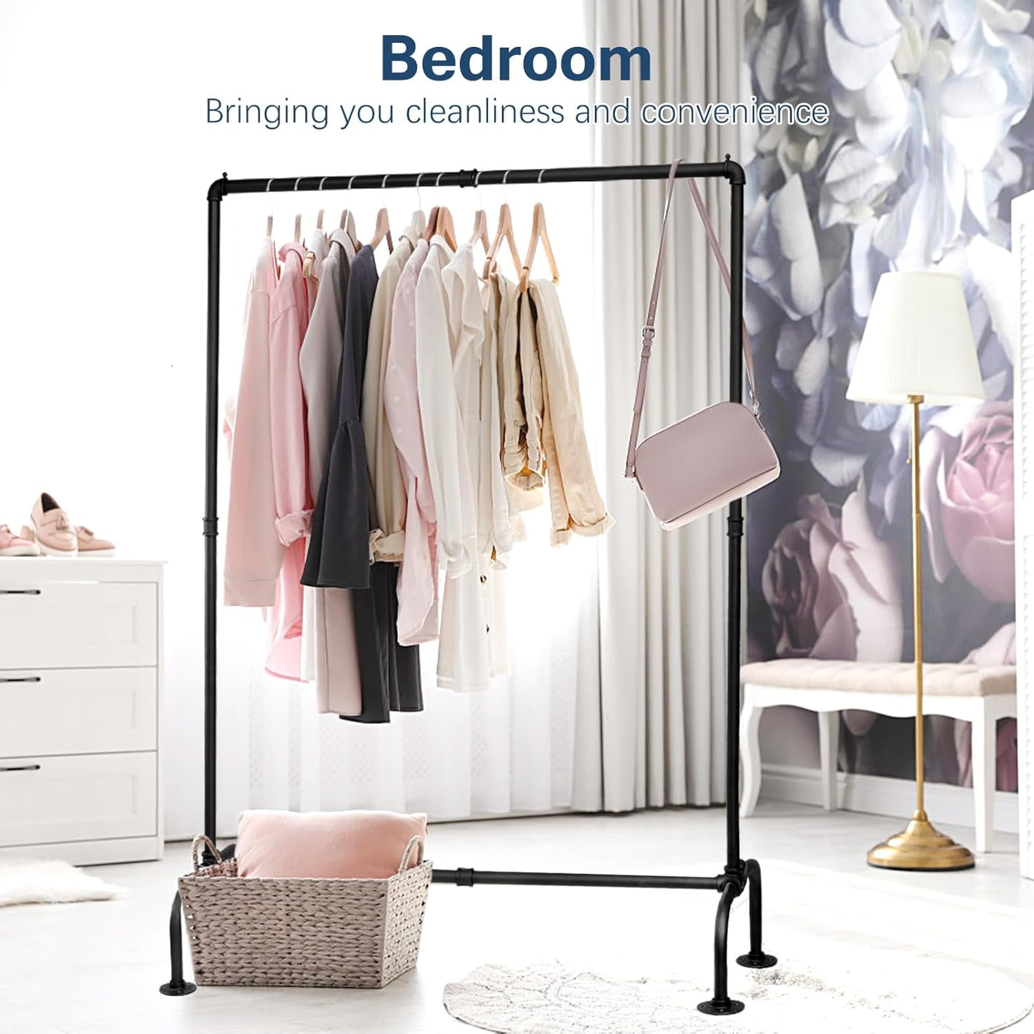 Industrial Pipe Clothing Rack Free Standing,Vintage Style Detachable ...