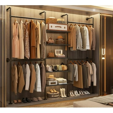 pamo Black Metal Shelfboards for Industrial Pipe Clothes Rail - Wall ...