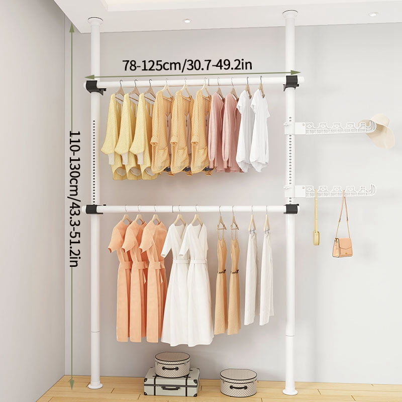 Industrial Pipe Clothing Rack Walk-in Closet Cloth Hanging Rack wall ...