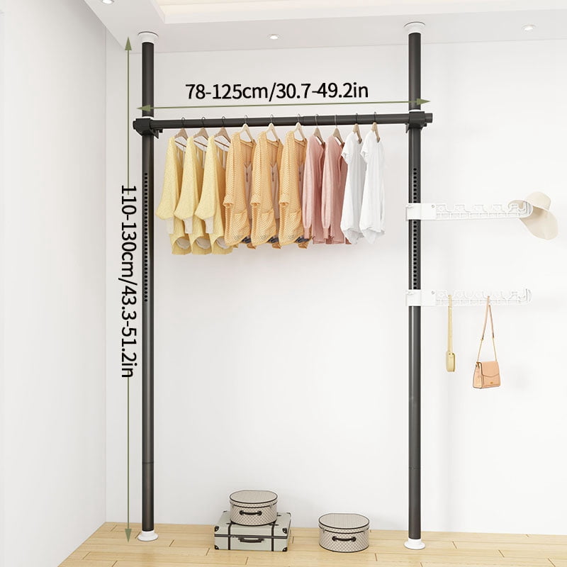 Industrial Pipe Clothing Rack Walk-in Closet Cloth Hanging Rack wall ...