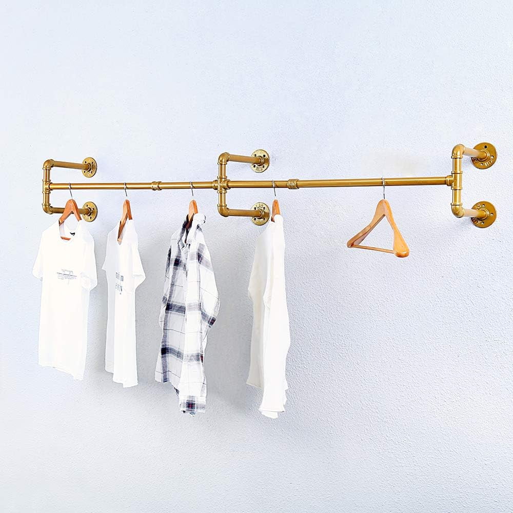 Industrial Pipe Clothing Rack Wall Mounted,Vintage Retail Garment Rack ...