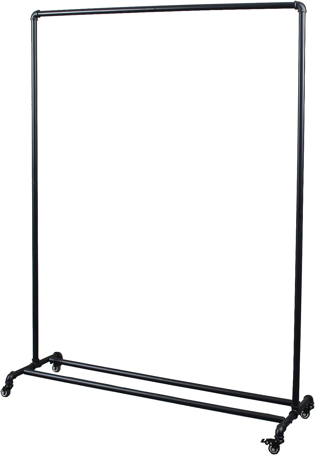 Industrial Pipe Clothing Racks on Wheels,47in Length Heavy Duty Garment ...