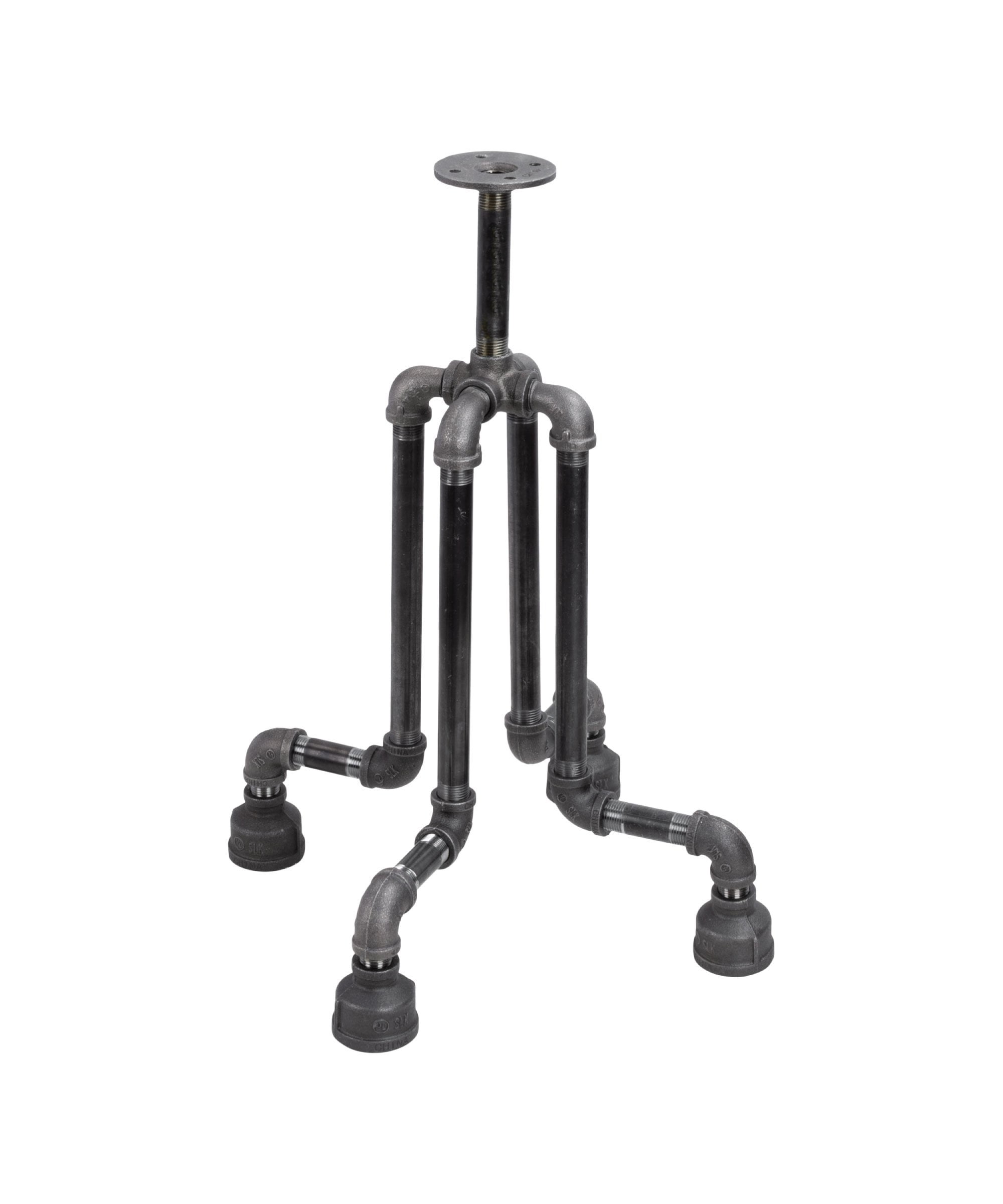 Industrial Pipe Roots End Table Dark Grey/Black Steel Metal Pipes by ...