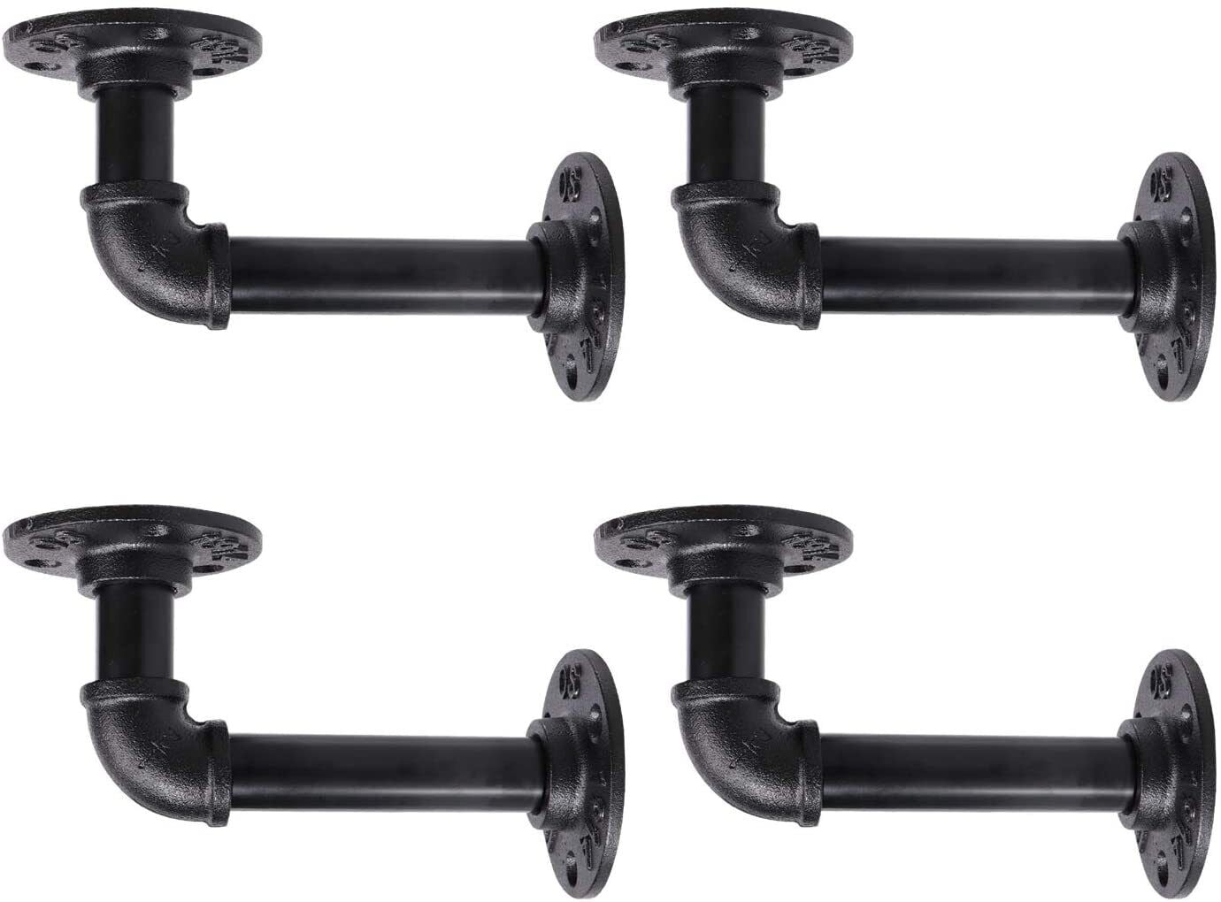 Industrial Pipe Shelf Bracket Wall Mounted Floating Shelves Shelves ...