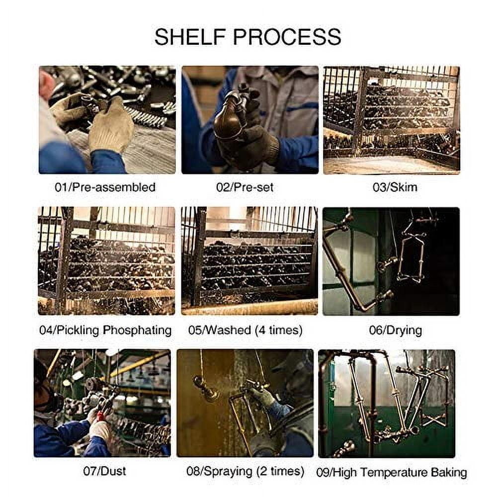 Industrial Pipe Shelf Wall Mounted, 2 Tier Rustic Metal Floating ...