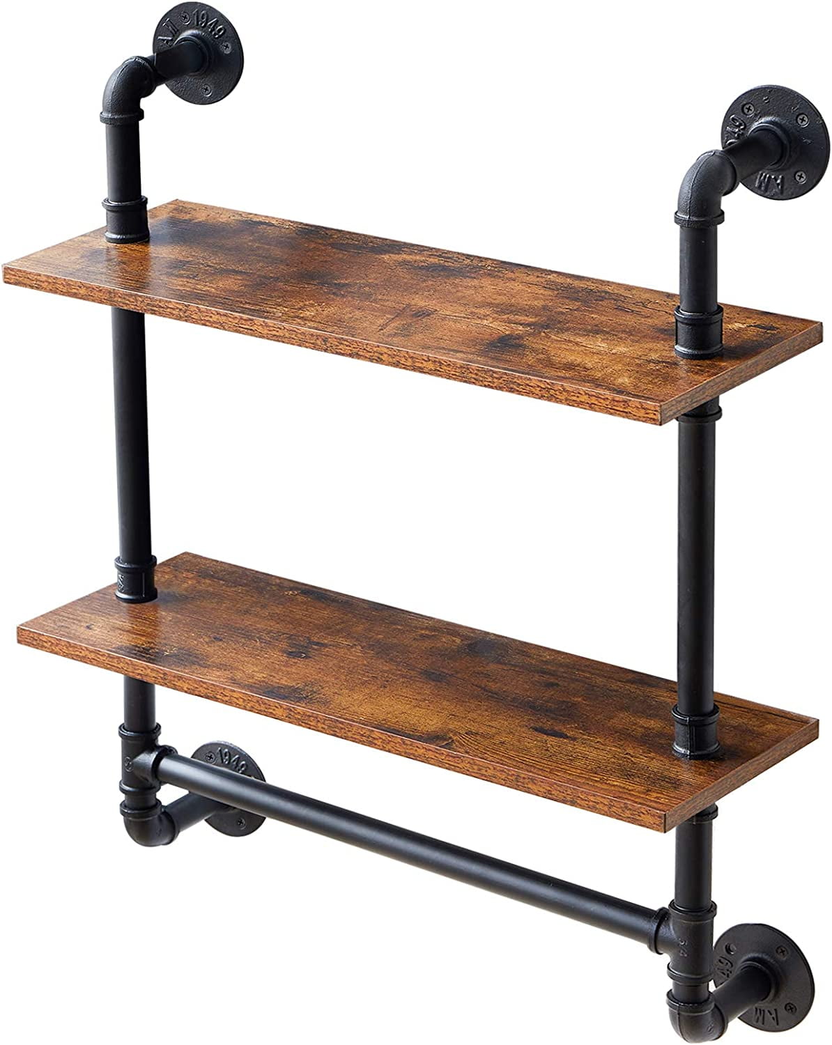 Industrial Pipe Shelves, Pipe Floating Shelves, Rustic Wall Mount ...