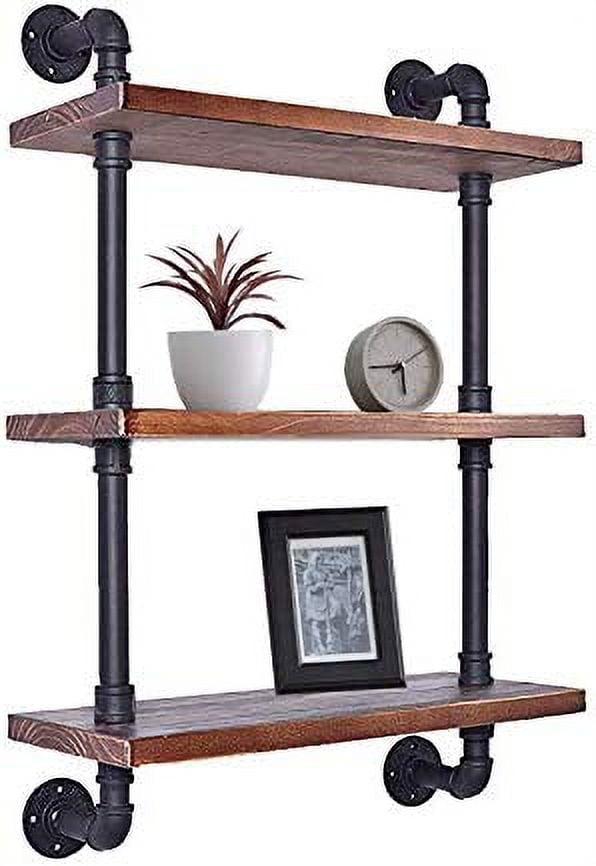 Industrial Pipe Shelving Bookshelf Rustic Modern Wood Ladder Storage ...