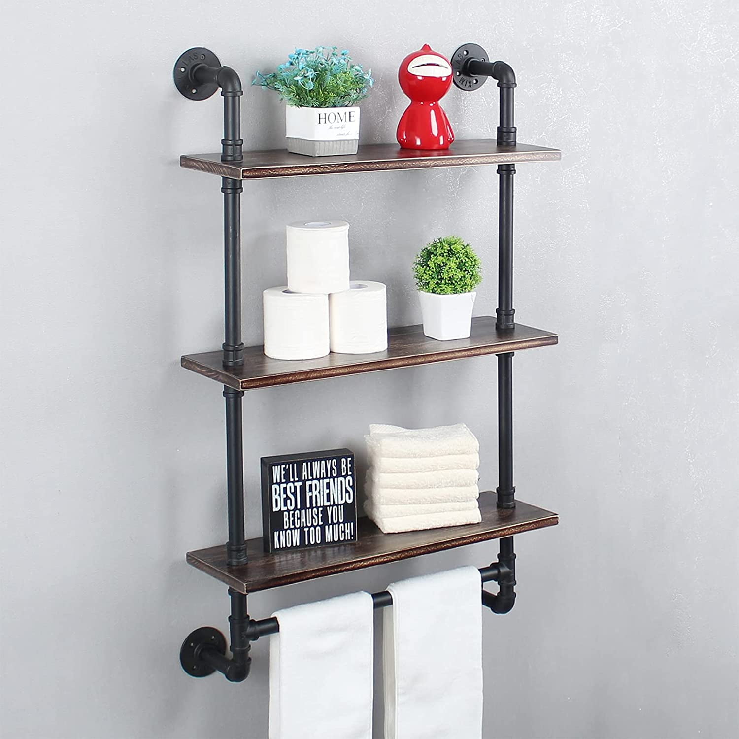 Industrial Pipe Shelving,Iron Pipe Shelves Industrial Bathroom Shelves ...
