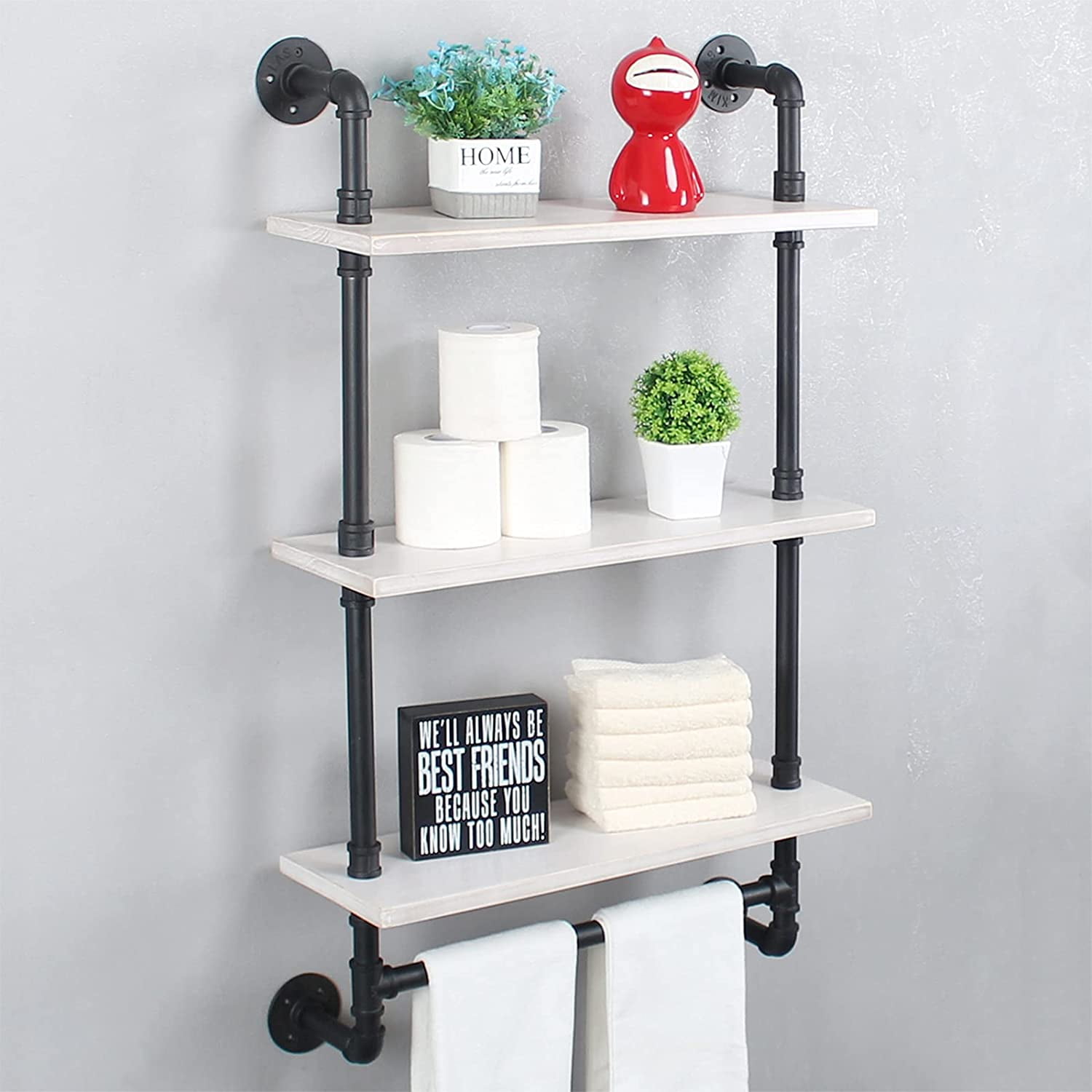 Industrial Pipe Shelving,Iron Pipe Shelves Industrial Bathroom Shelves ...