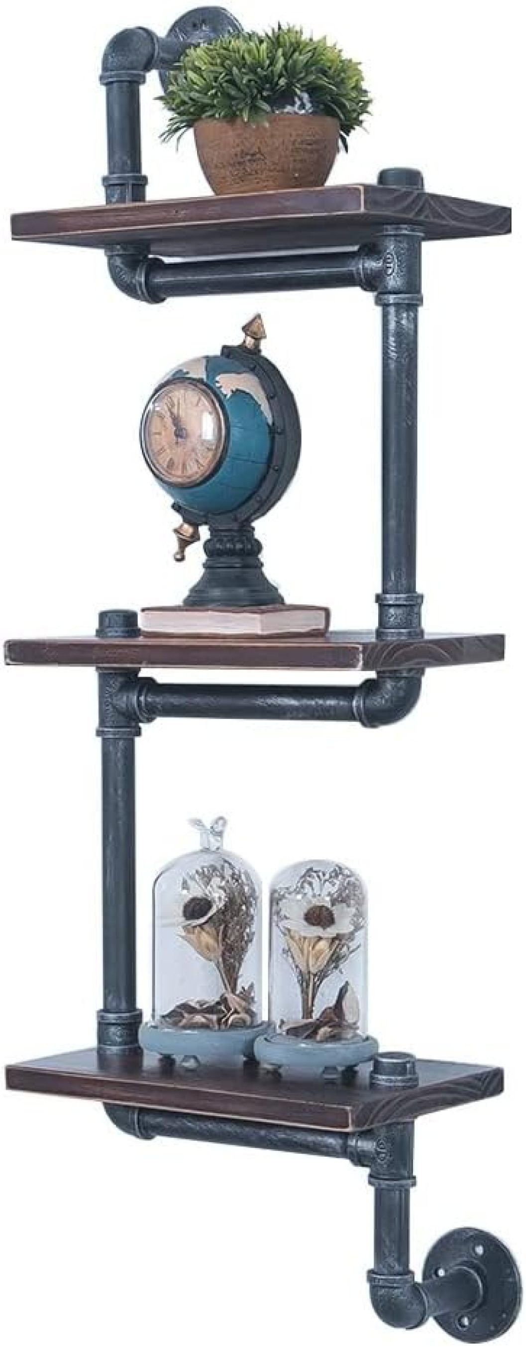 Industrial Pipe Shelving Wall Mounted,11.8in Metal Floating Shelves ...