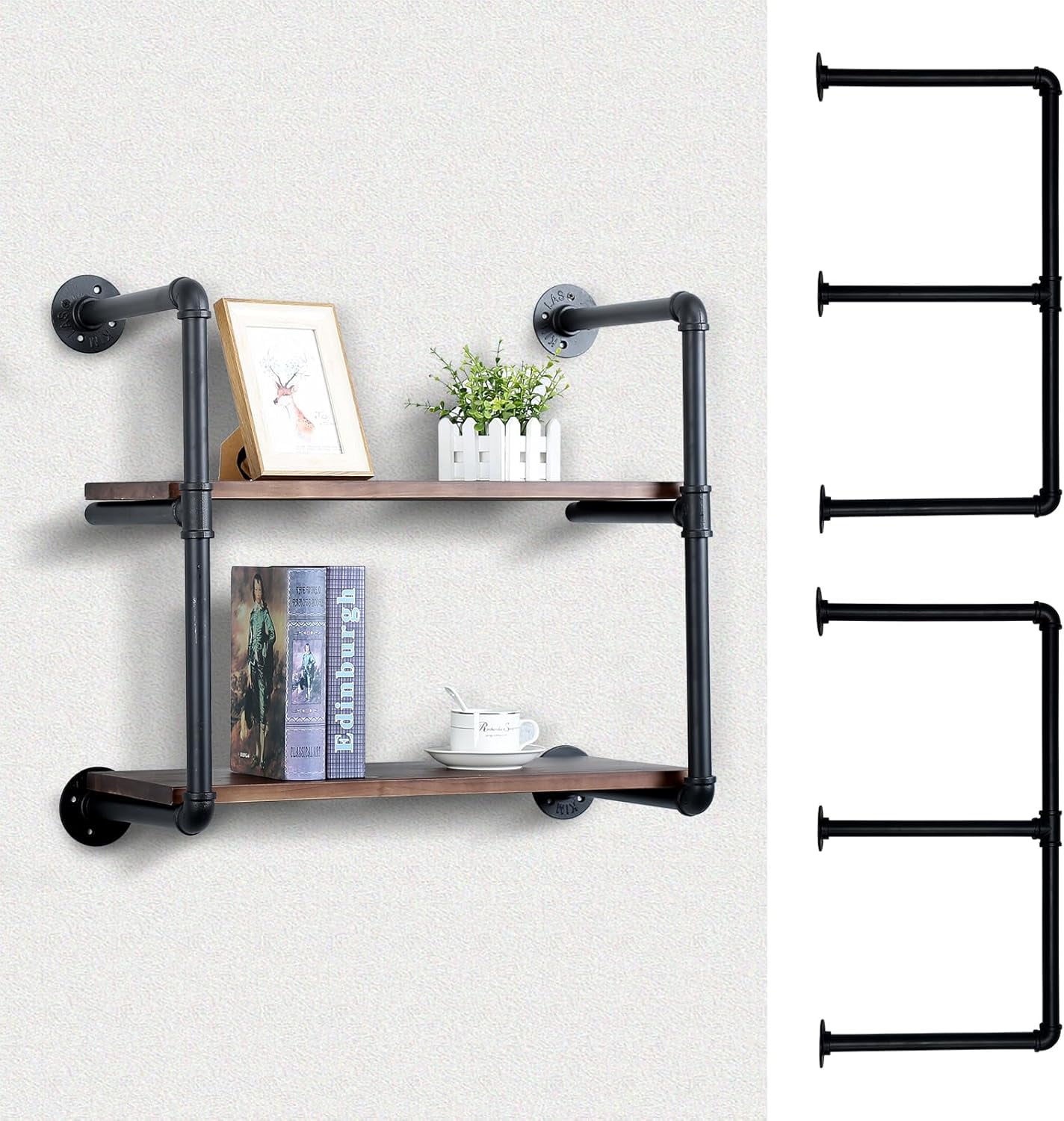 Industrial Pipe Shelving Wall Mounted,Black Pipe Shelves Iron Pipe ...