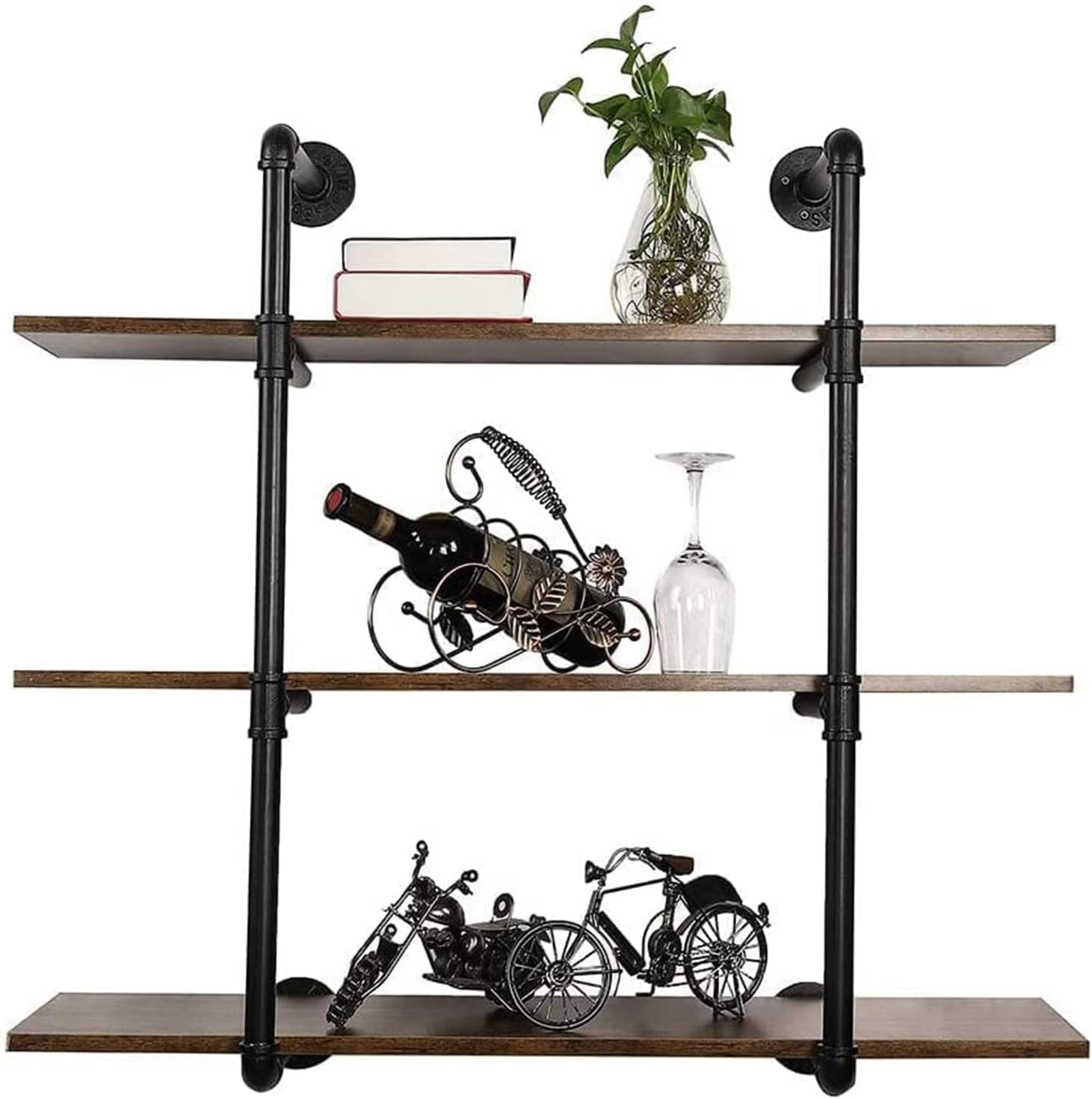 Industrial Pipe Shelving Wall Mounted, Pipe Shelves 36 Inches Wide ...