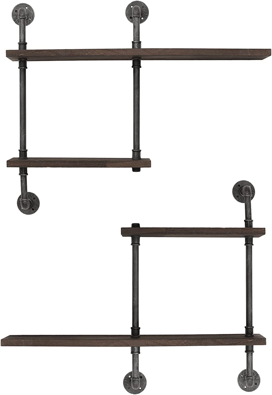 Industrial Pipe Shelving Wall Mounted, Rustic Floating Shelves Wall ...