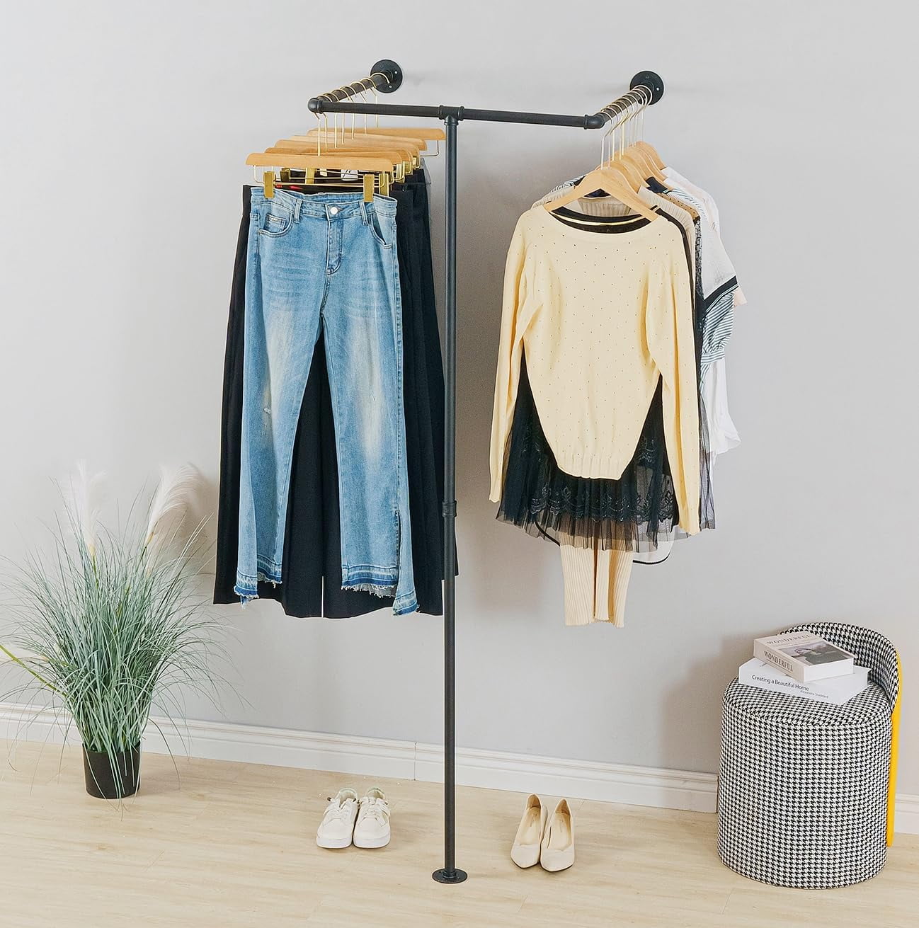 Industrial Pipe clothing Rack,Heavy Duty Clothes Racks for Clothes to ...