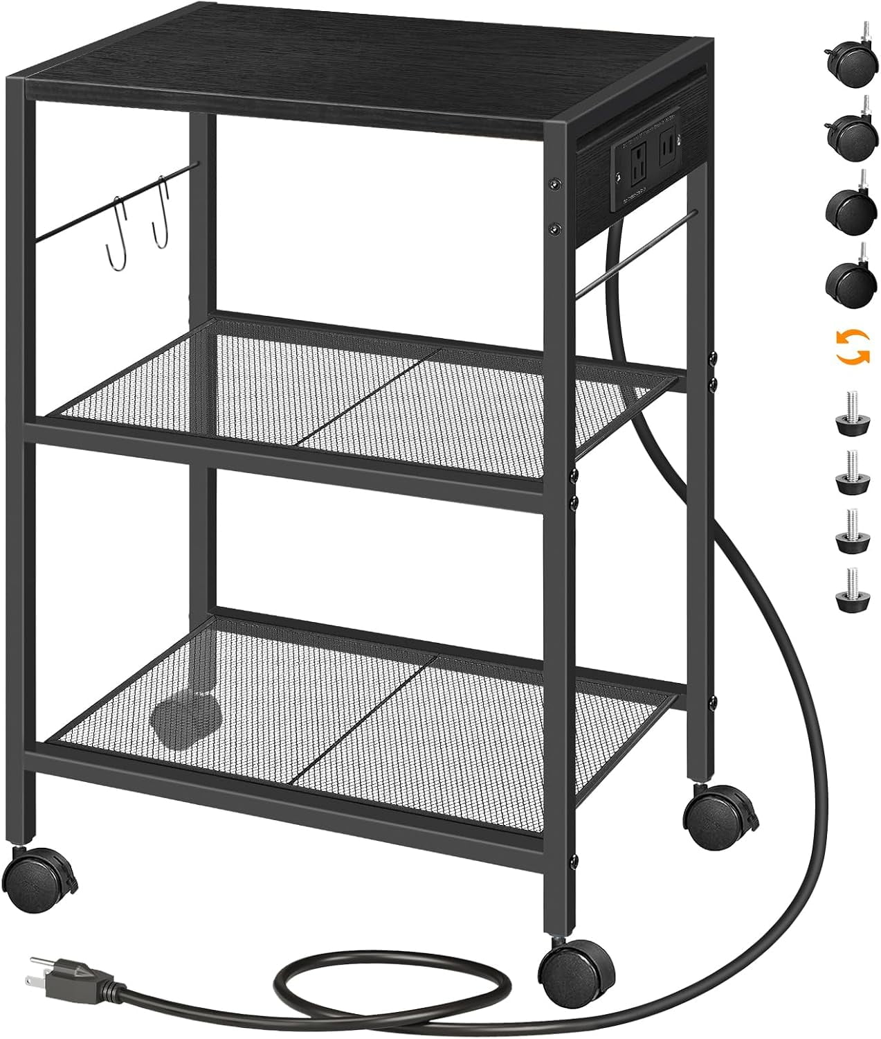 Industrial Printer Stand, 3-Tier Mobile Printer Table, Rolling Cart ...