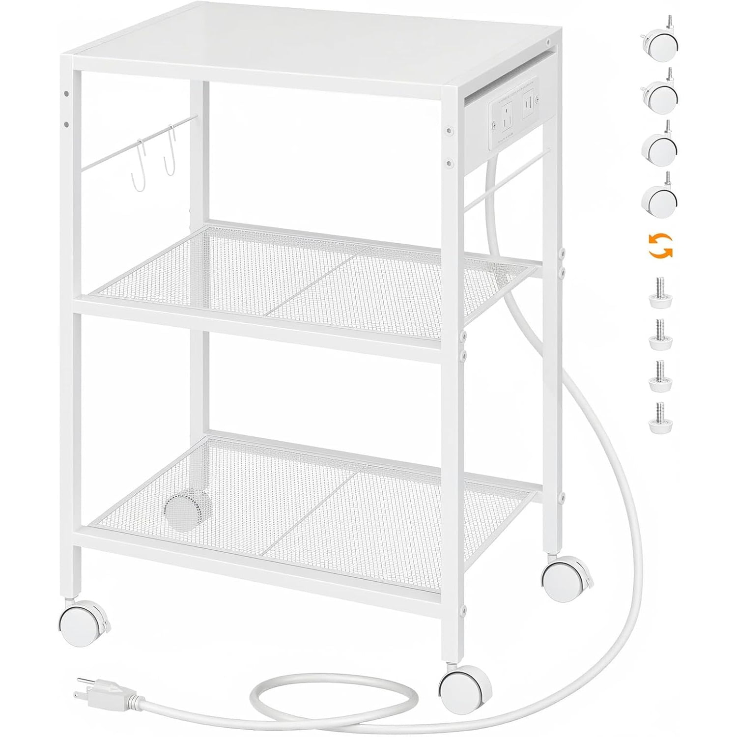Industrial Printer Stand, 3-Tier Mobile Printer Table, Rolling Cart ...