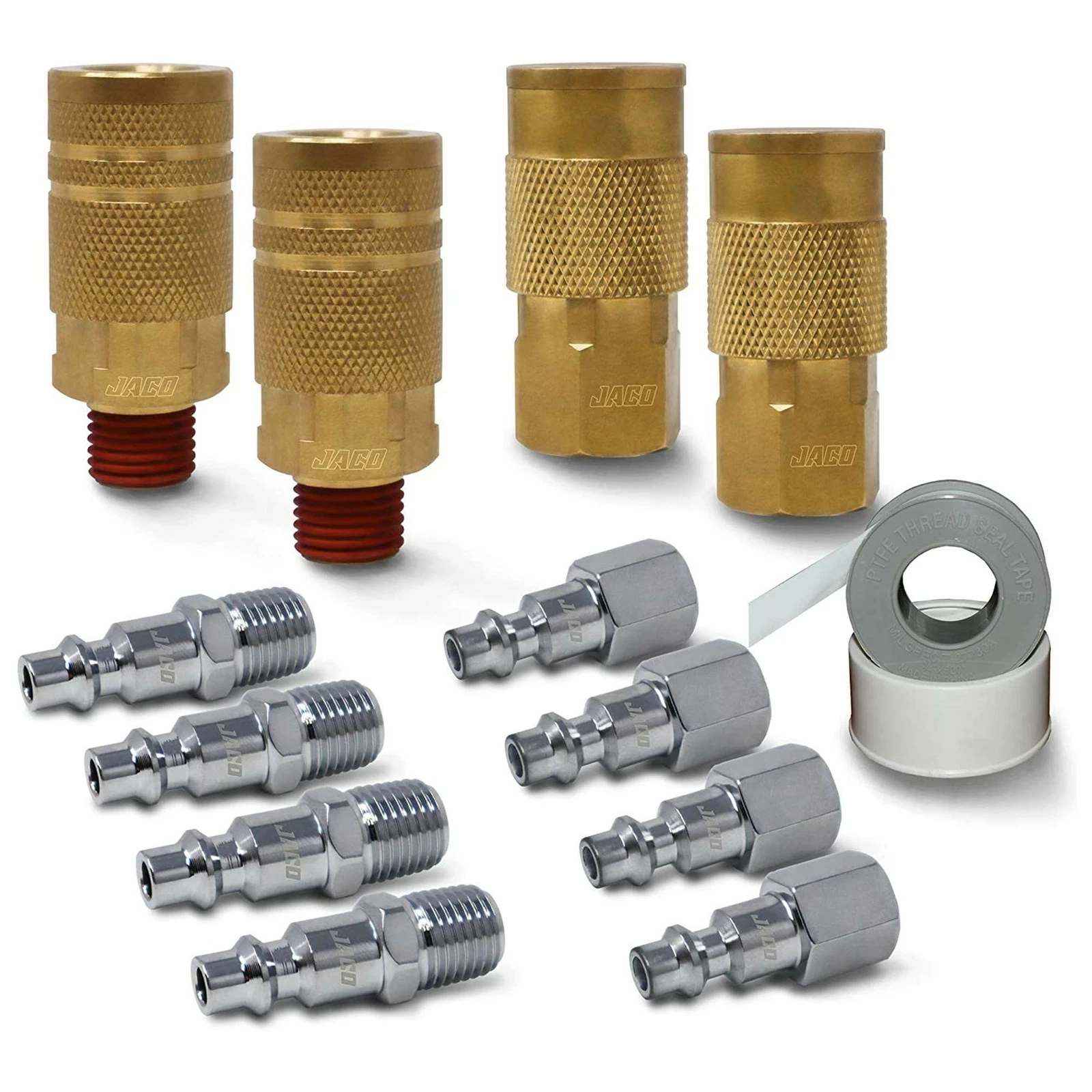 Industrial Quick Connect Air Fittings Plug & Coupler Kit - 1/4" NPT ...