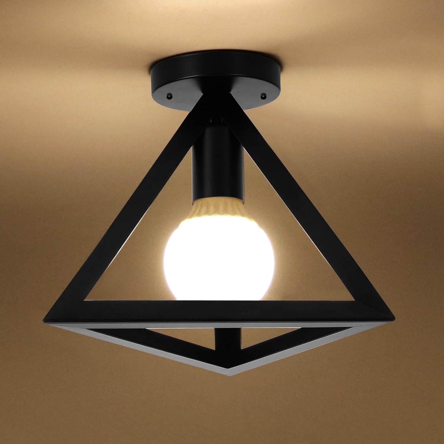 Goeco Recessed Triangle Modern 1-Light Vintage Black Corded Electric ...
