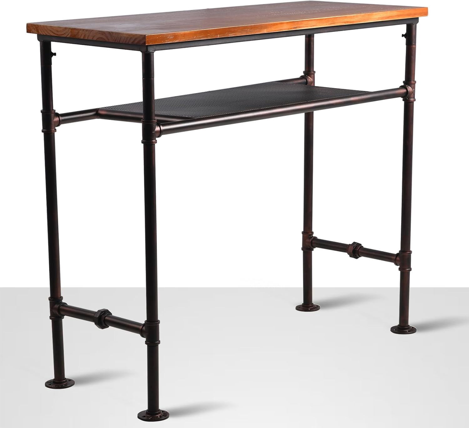 Industrial Rectangle Bar Table for 4-5 People 41.3inch Height Rustic ...