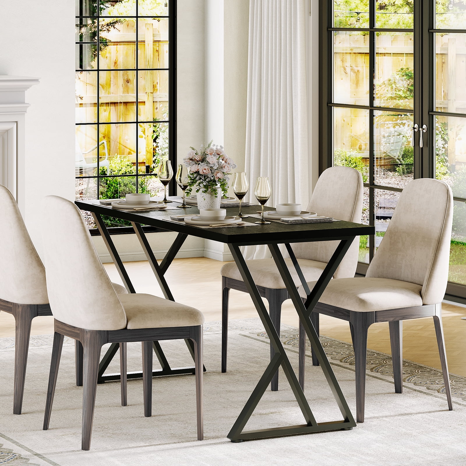 Industrial Rectangular Dining Table for 4 – 55
