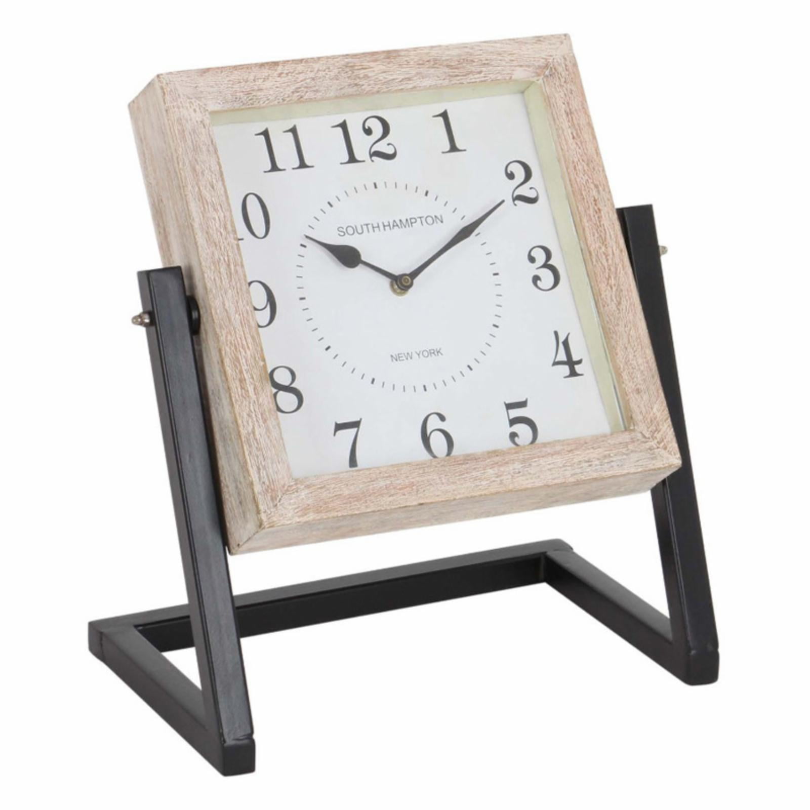 Industrial Reflection Metal Wood Clock - Walmart.com
