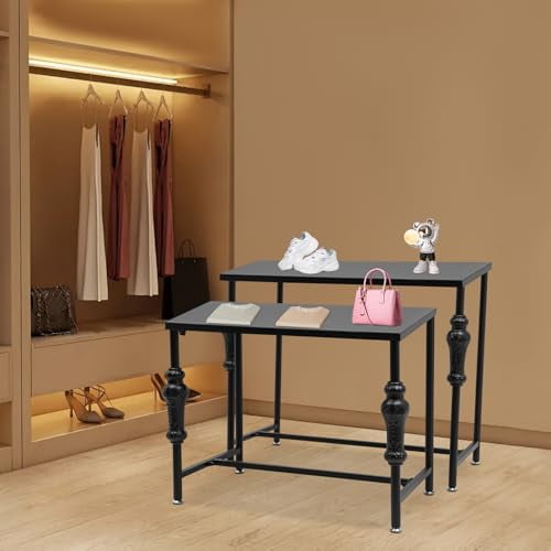 Industrial Retail Display Tables, Nesting Tables 2 Piece Set, Standing ...