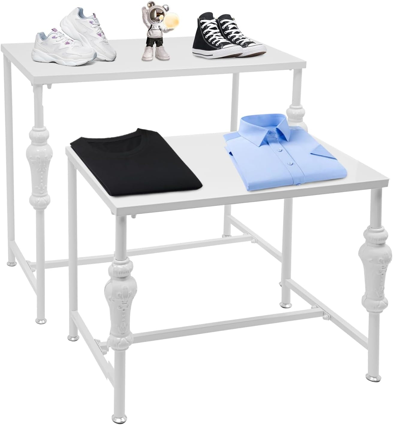 Industrial Retail Display Tables, Shoe Bag Rack Shelf Standing Clothing ...