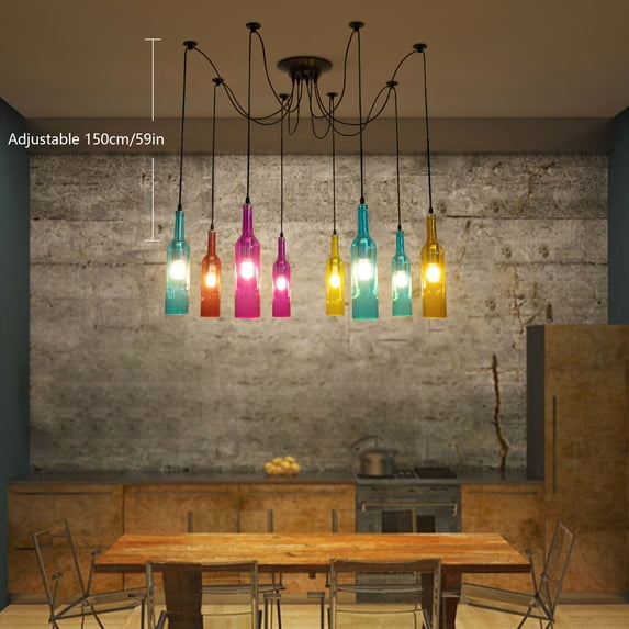 Industrial Retro Glass Ceiling Light Bottle Fixture Pendant Lamp Light ...