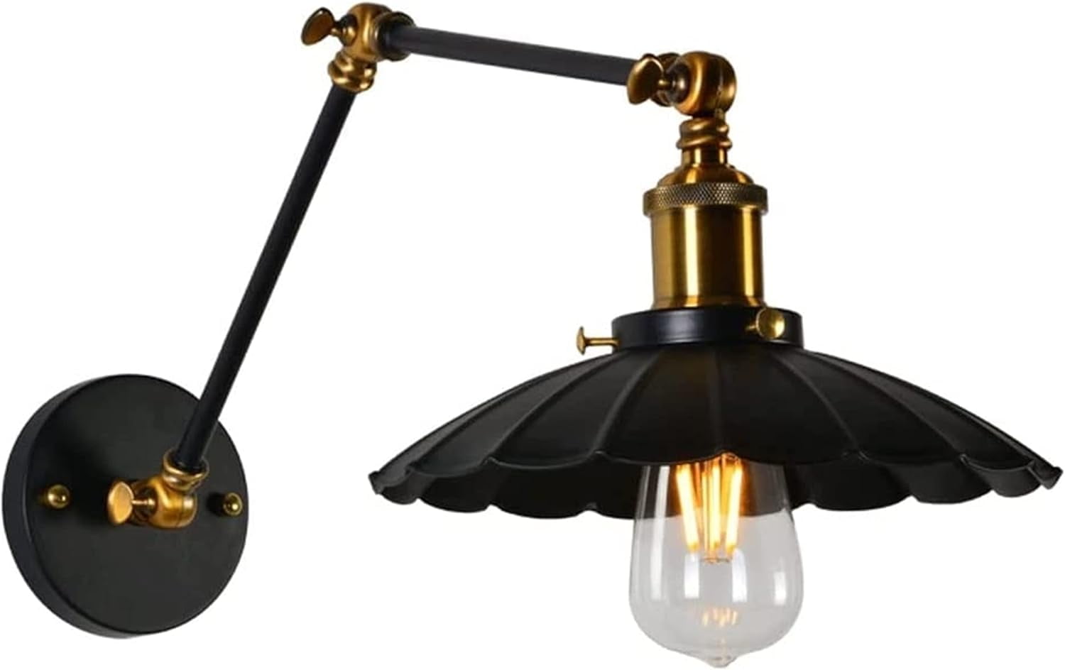 Industrial Retro Telescopic Wall Lamp, LED Adjustable Wall Light, Swing ...