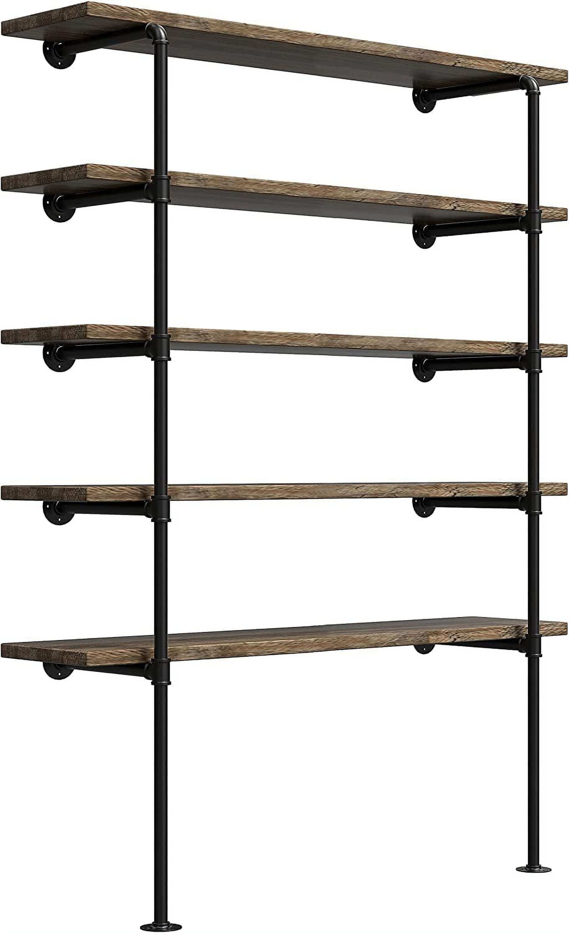 Industrial Retro Wall Mount iron Pipe Shelf,DIY Open Bookshelf,Hung ...