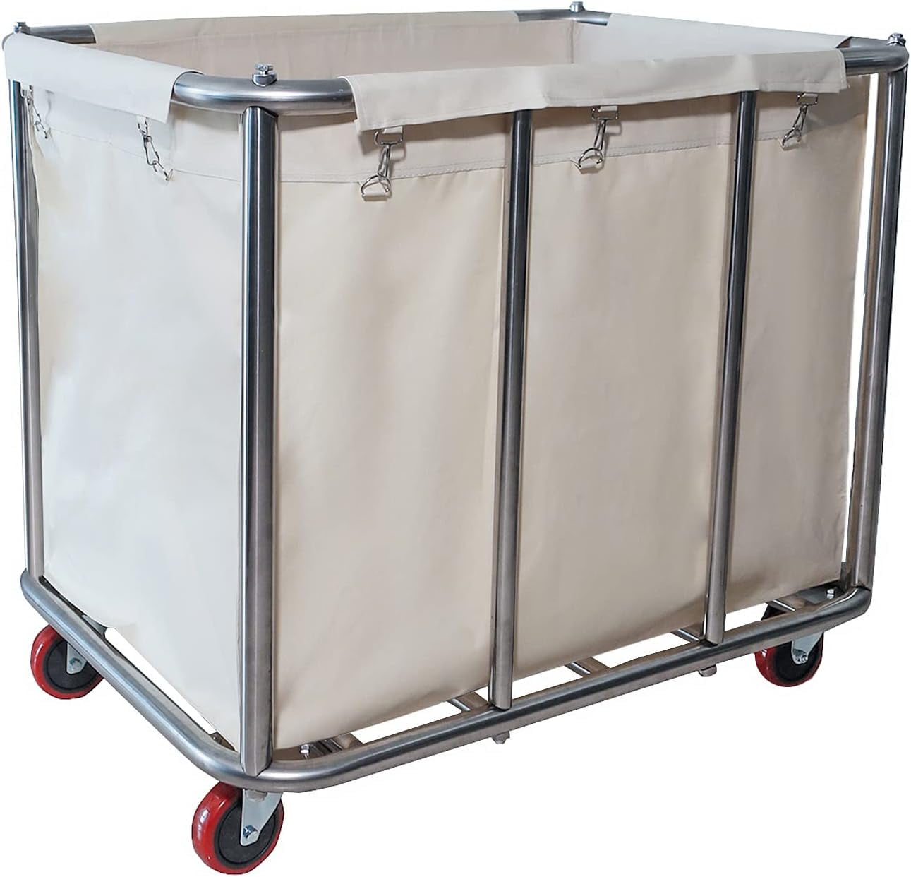 Industrial Rolling Laundry Cart,11.35 Bushel Commercial Laundry Basket ...