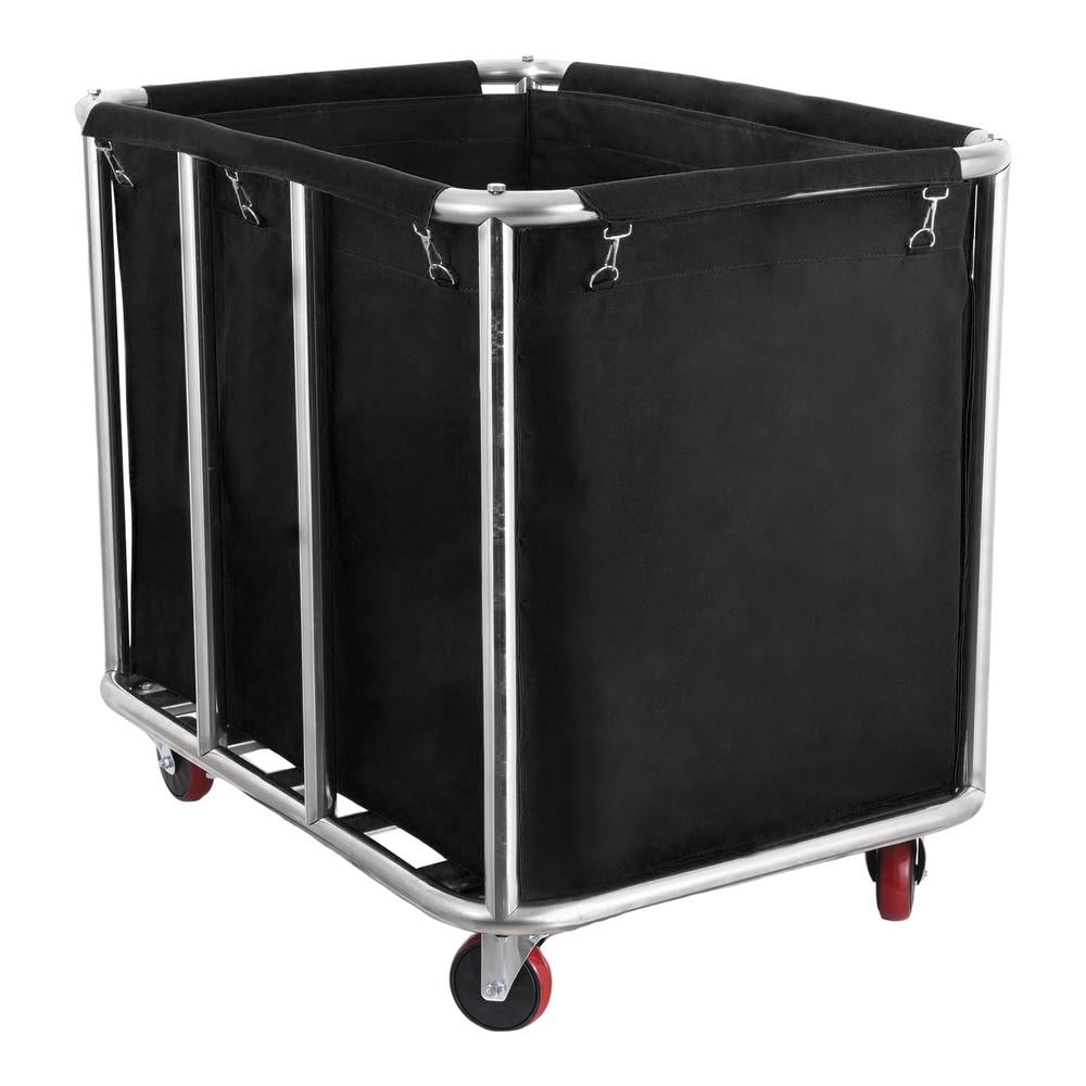 Industrial Rolling Laundry Hamper, Large Bushel Basket with Removable ...