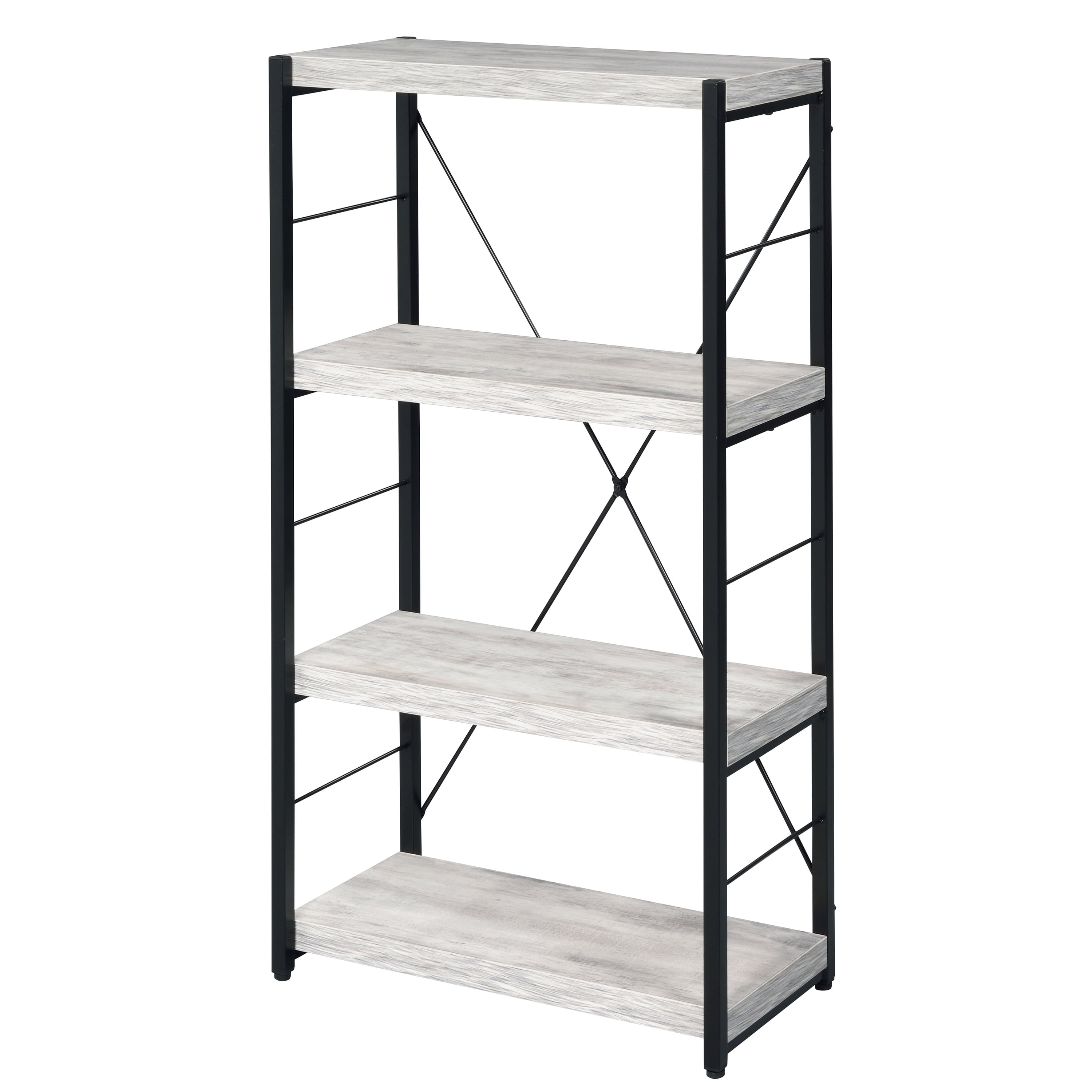Industrial Rustic Bookcase - Metal Sled Frame with Faux Concrete ...