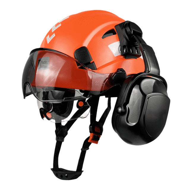 Industrial Safety Helmet with Visor Ear Muffs Hard Hat with Visor ...