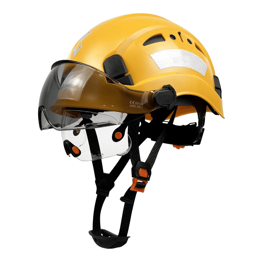 Industrial Safety Helmet with Build-in Visor ABS Hard Hat with Visor ...