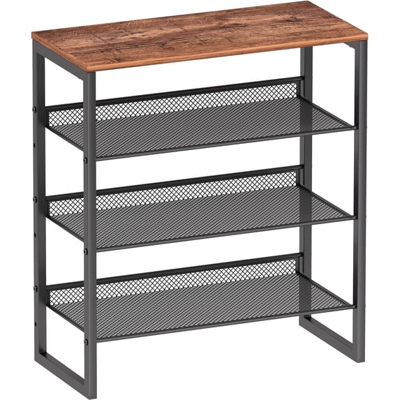 Industrial Shoe Rack - Sturdy Steel Entryway Shoe Organizer with ...