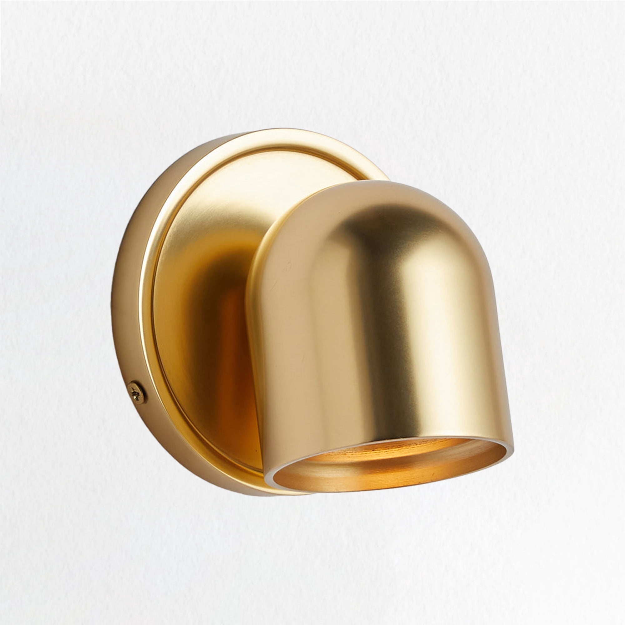 Industrial Small Dome Antique Brass LED Wall-Mounted Sconce, Unique ...