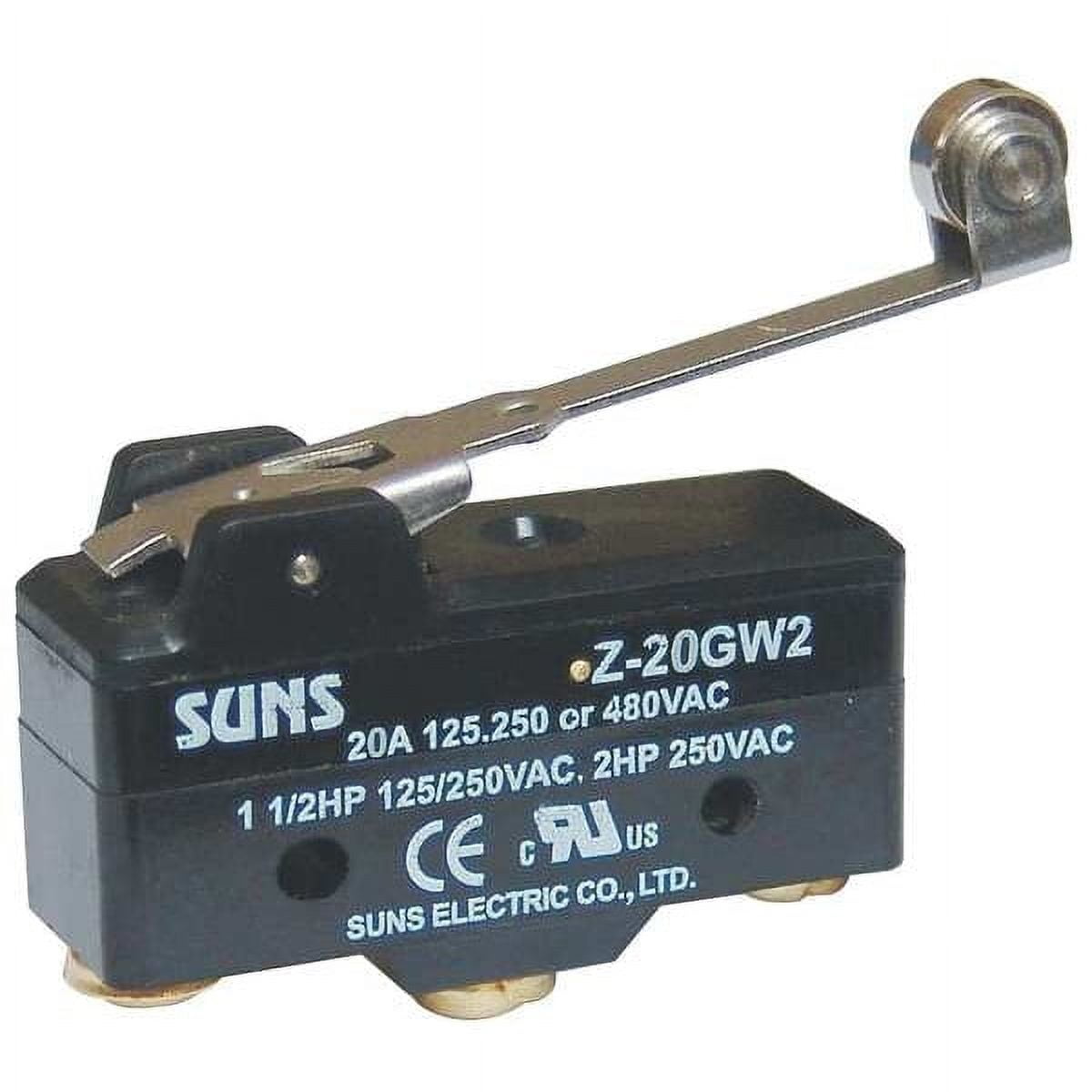 Industrial Snap Action Switch, Hinge Roller, Lever Actuator, SPDT, 20A ...
