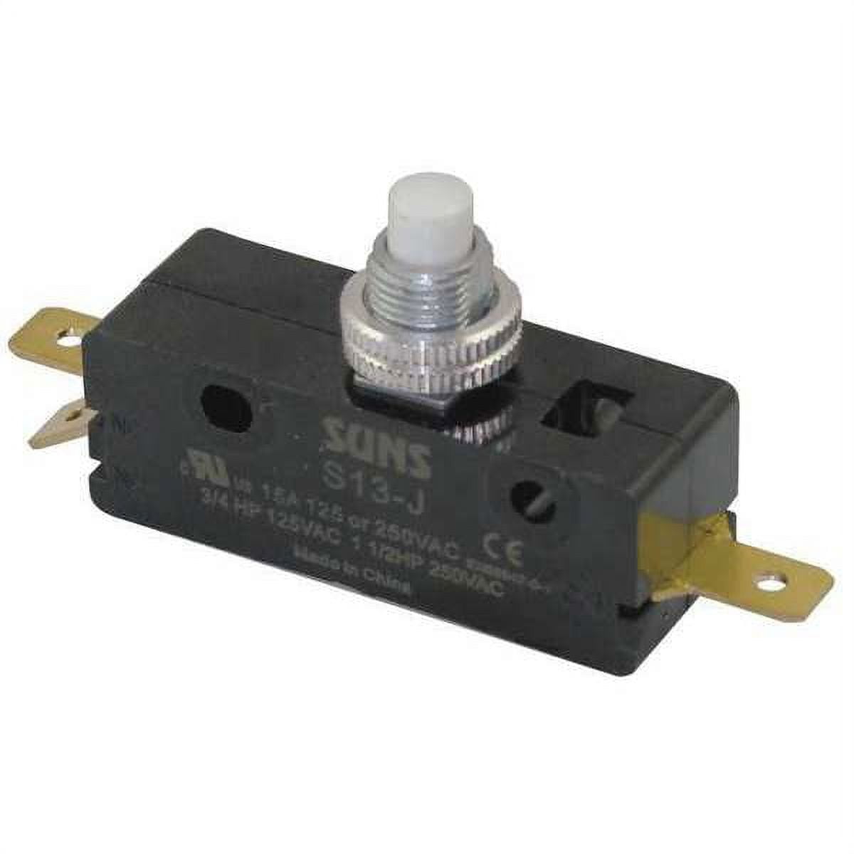 Industrial Snap Action Switch, Panel Mount, Plunger Actuator, SPDT, 15A ...