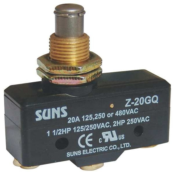 1 pc, Zoro Select Industrial Snap Action Switch, Panel Mount, Plunger ...