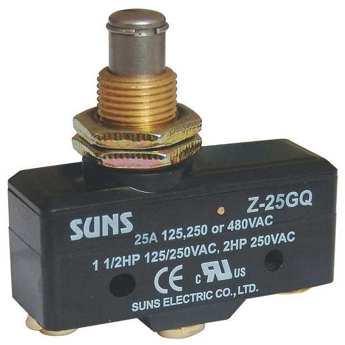 Industrial Snap Action Switch, Panel Mount, Plunger Actuator, SPDT, 25A ...