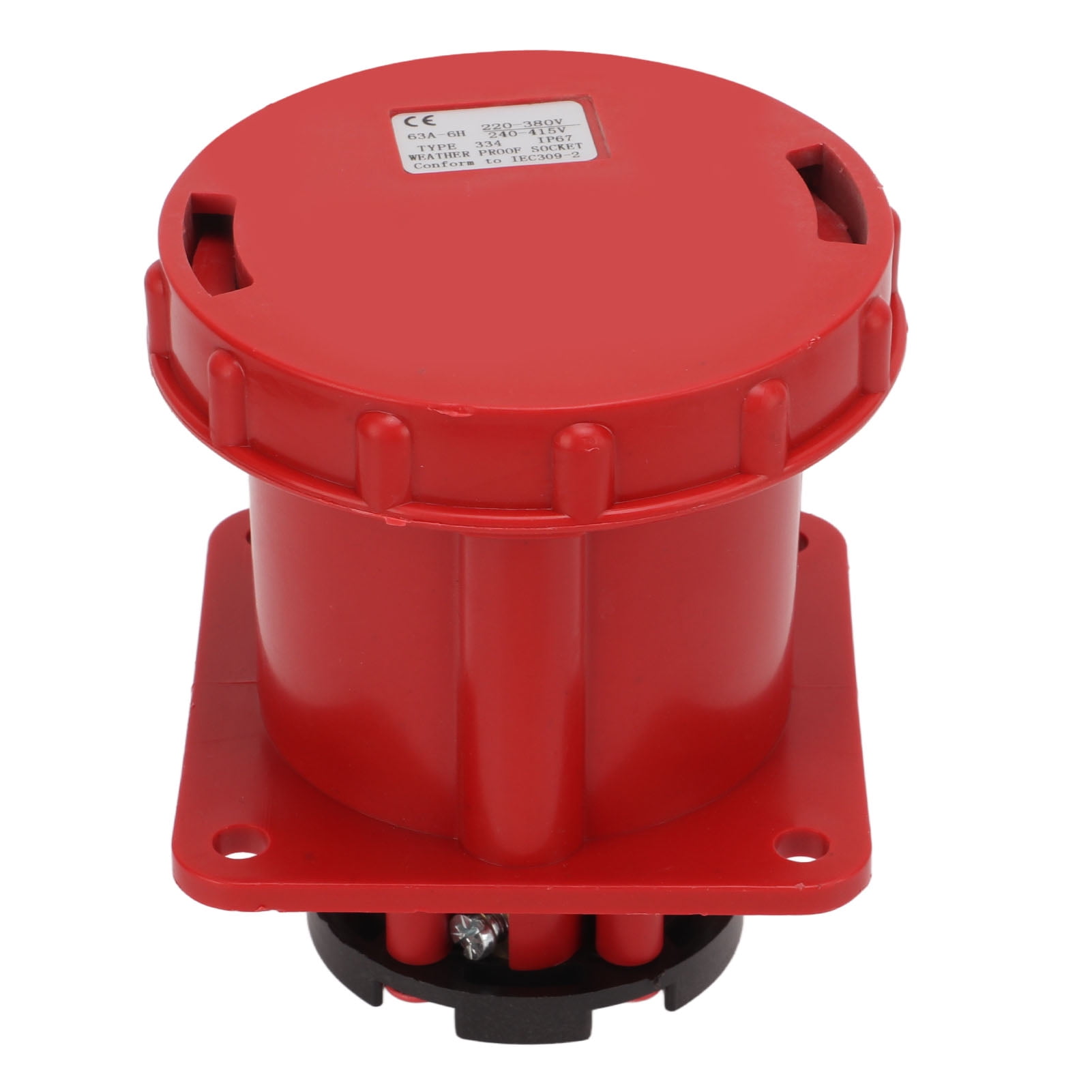 Industrial Socket - 63A 4 Pin Waterproof IP67 PP Shell Concealed ...
