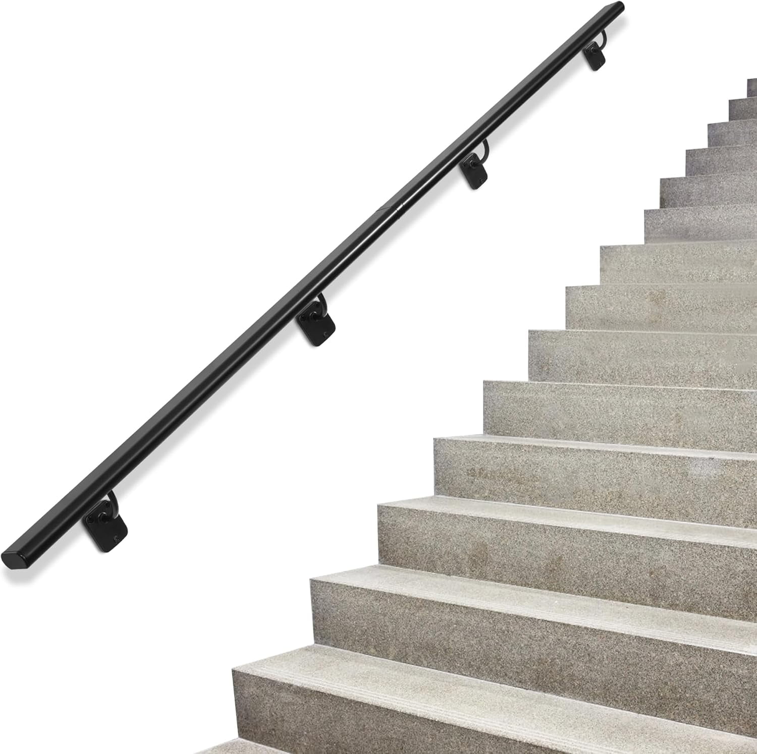 Industrial Stair Handrail Wall-Mounted Hand Rails for Indoor Stairs ...