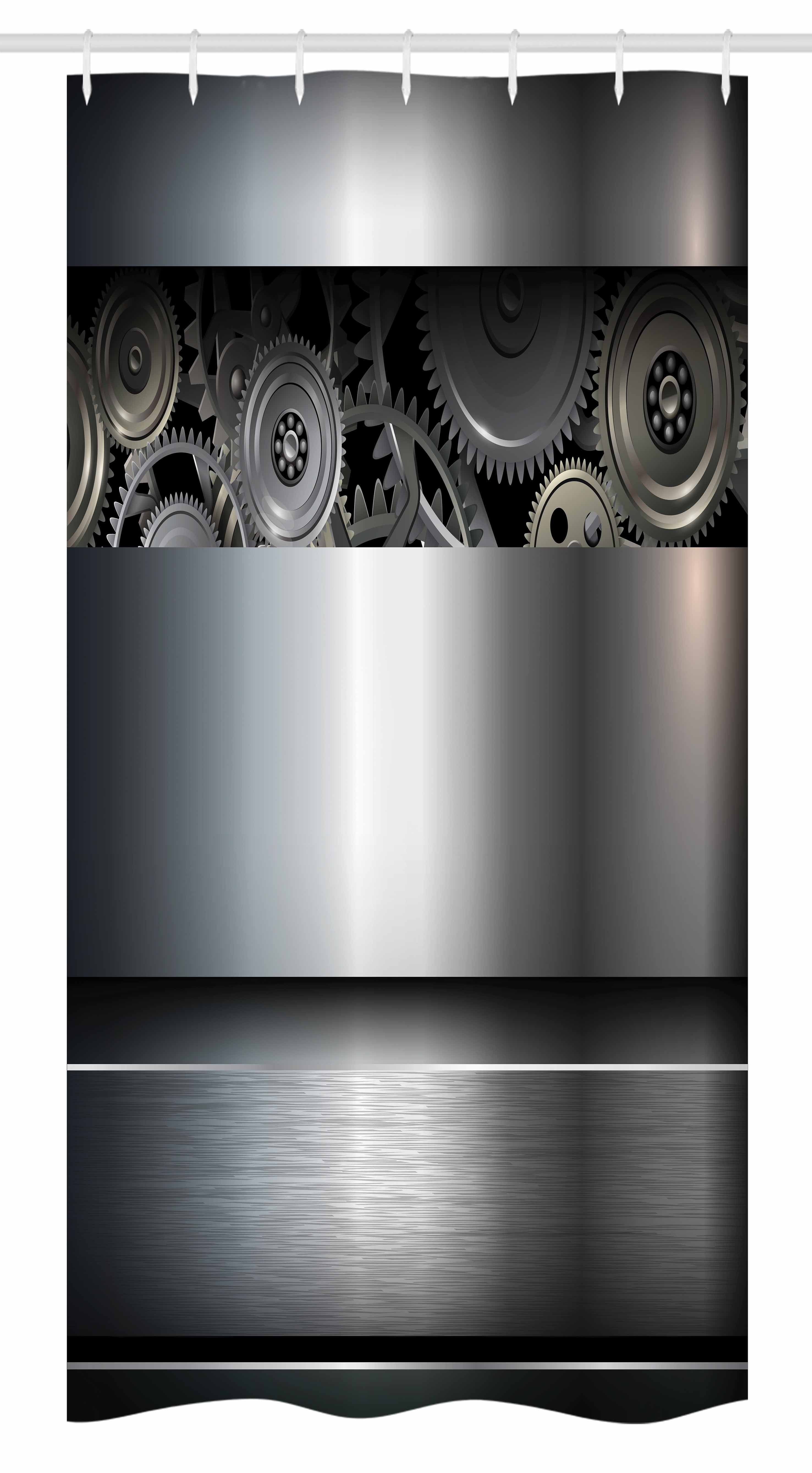 Industrial Stall Shower Curtain, Technological Gears Robotic Future ...