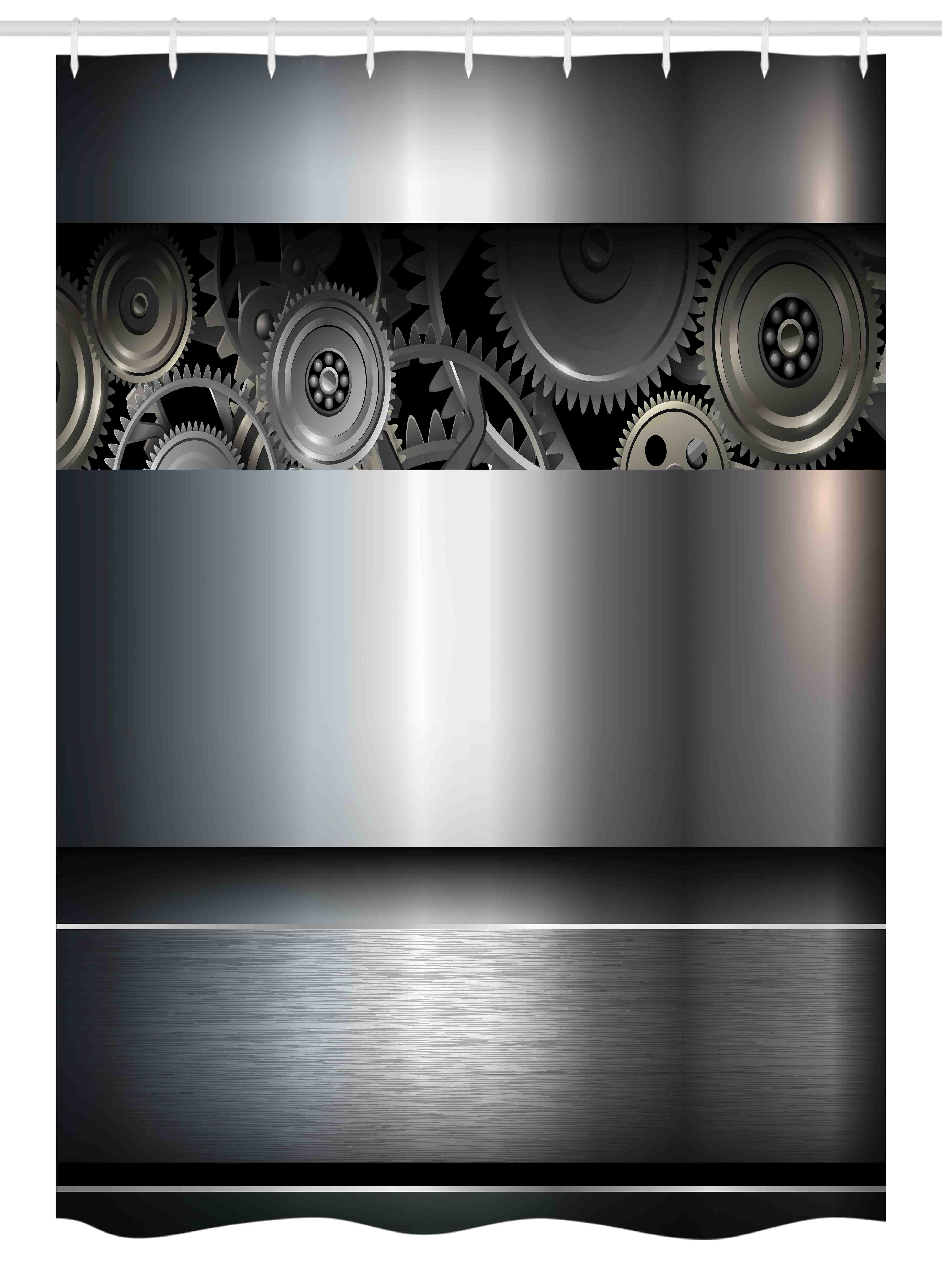 Industrial Stall Shower Curtain, Technological Gears Robotic Future ...