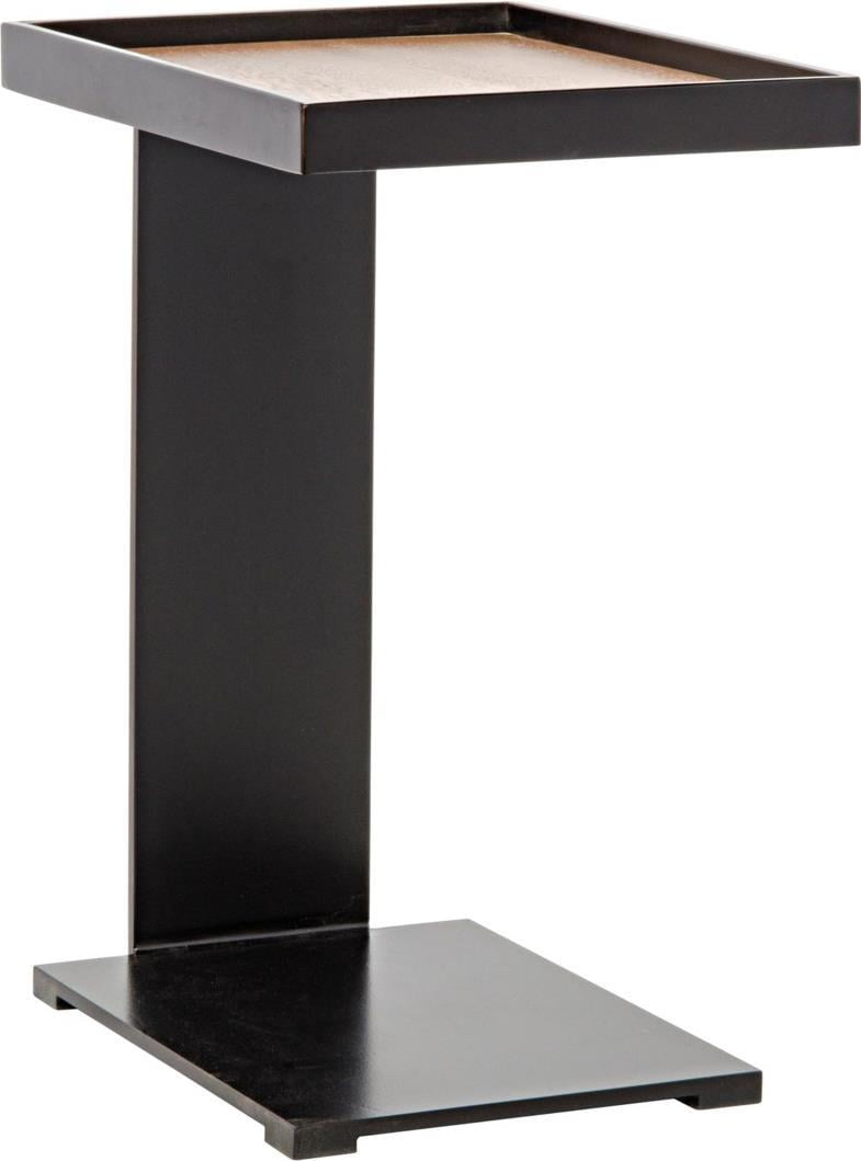 Industrial Steel Ledge Table with Walnut Finish - Walmart.com